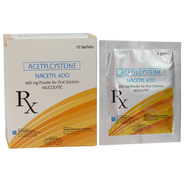 NACETYL 600 Acetylcysteine 600mg Powder for Oral Solution 6g 1's price in the Philippines ...